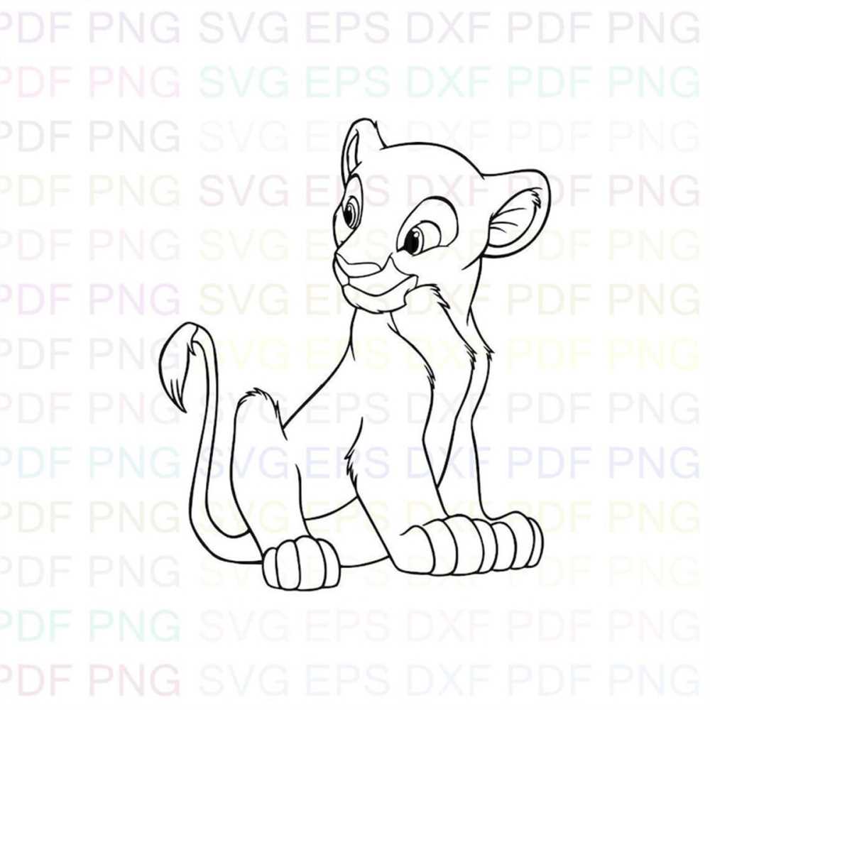 Nala_The_Lion_King_1 Outline Svg Dxf Eps Pdf Png, Cricut, Cu - Inspire ...
