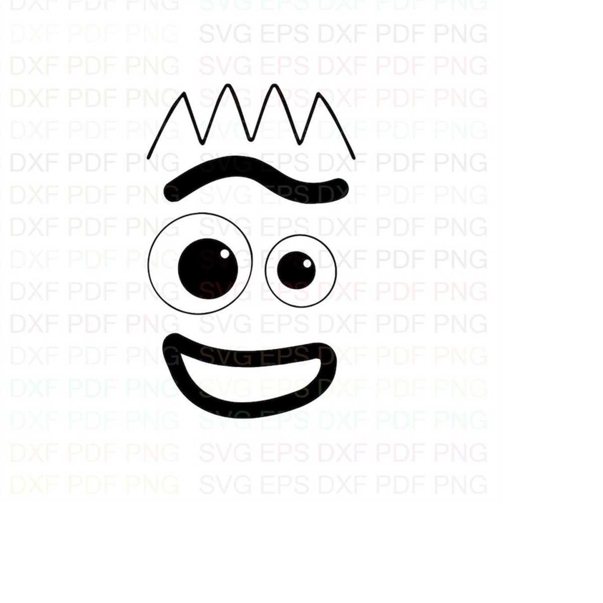 Forky_face_smiley_2_Toy_Story Outline Svg Dxf Eps Pdf Png, C - Inspire Uplift