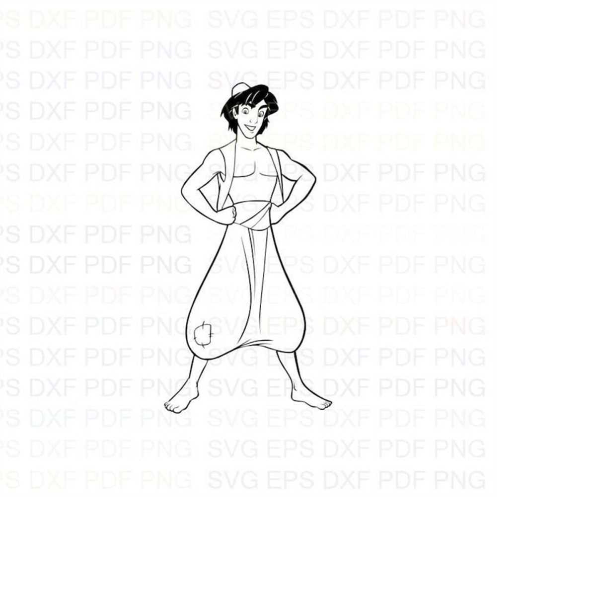 Aladdin_2 Outline Svg Dxf Eps Pdf Png, Cricut, Cutting file, - Inspire ...