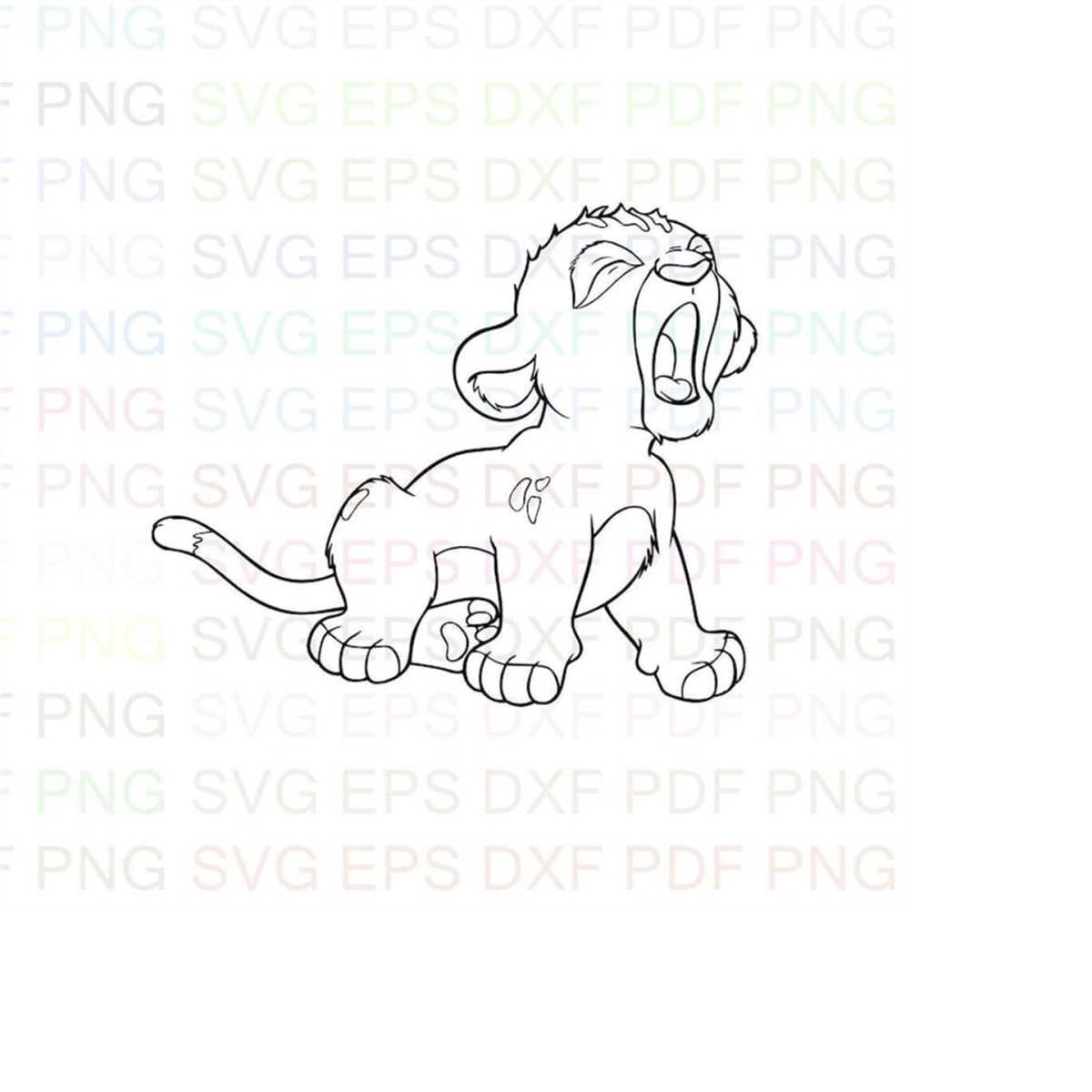 Simba_baby_The_Lion_King_3 Outline Svg Dxf Eps Pdf Png, Cric - Inspire ...