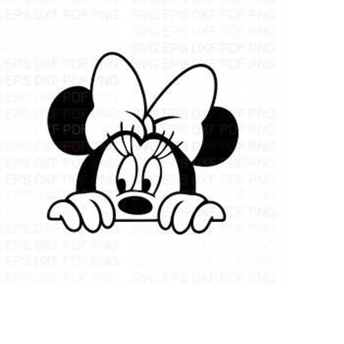 Minnie_peeking_2_Mickey_Mouse Svg Dxf Eps Pdf Png, Cricut, C - Inspire ...