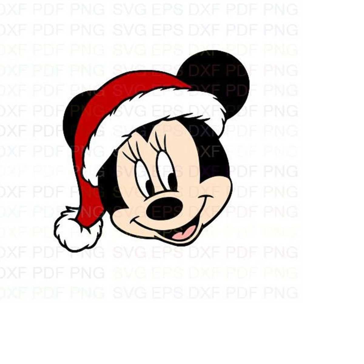 Minnie_Santa_Face_Christmas_Hat_Mickey_Mouse Svg Dxf Eps Pdf - Inspire ...