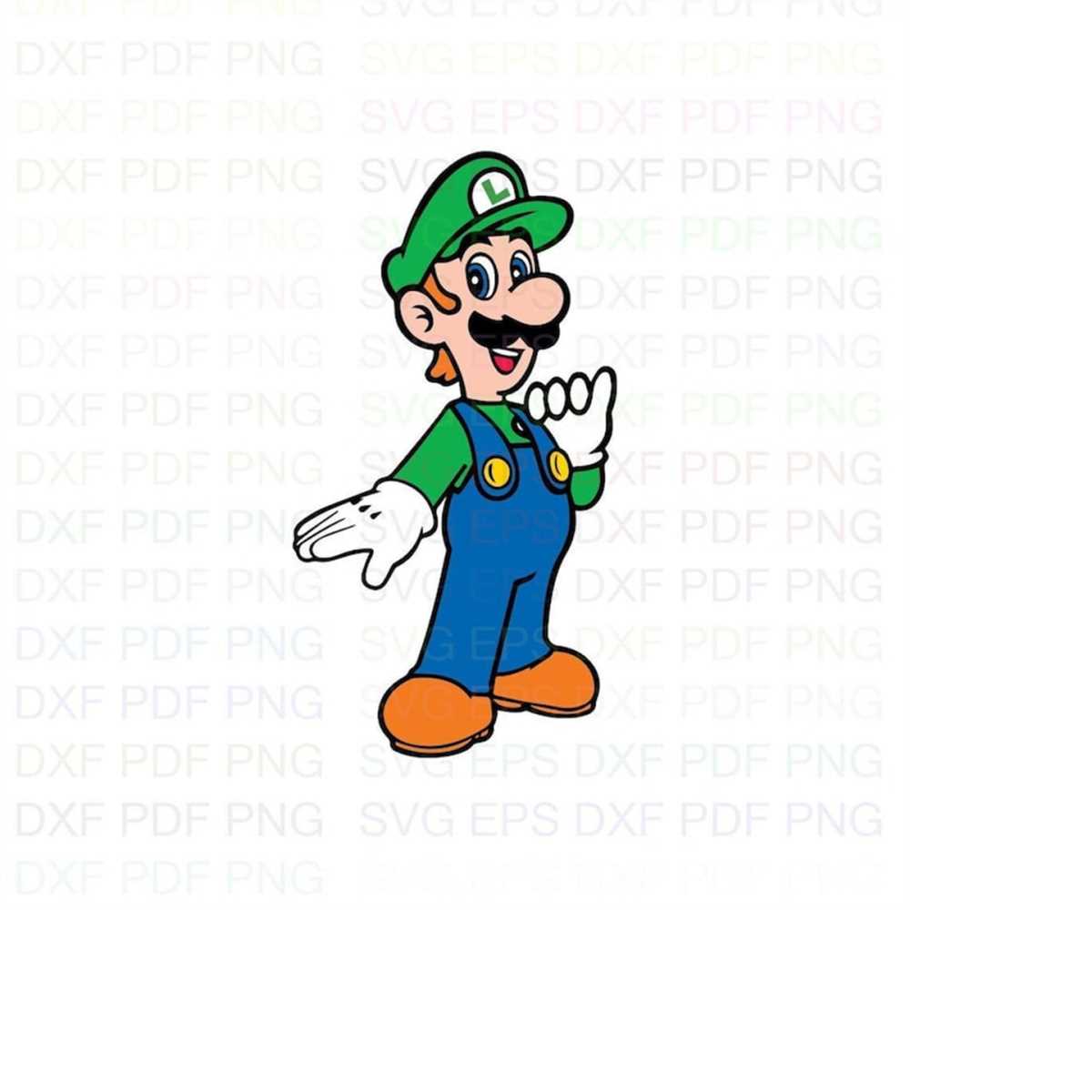 Luigi_Super_Mario Svg Dxf Eps Pdf Png, Cricut, Cutting file, - Inspire ...