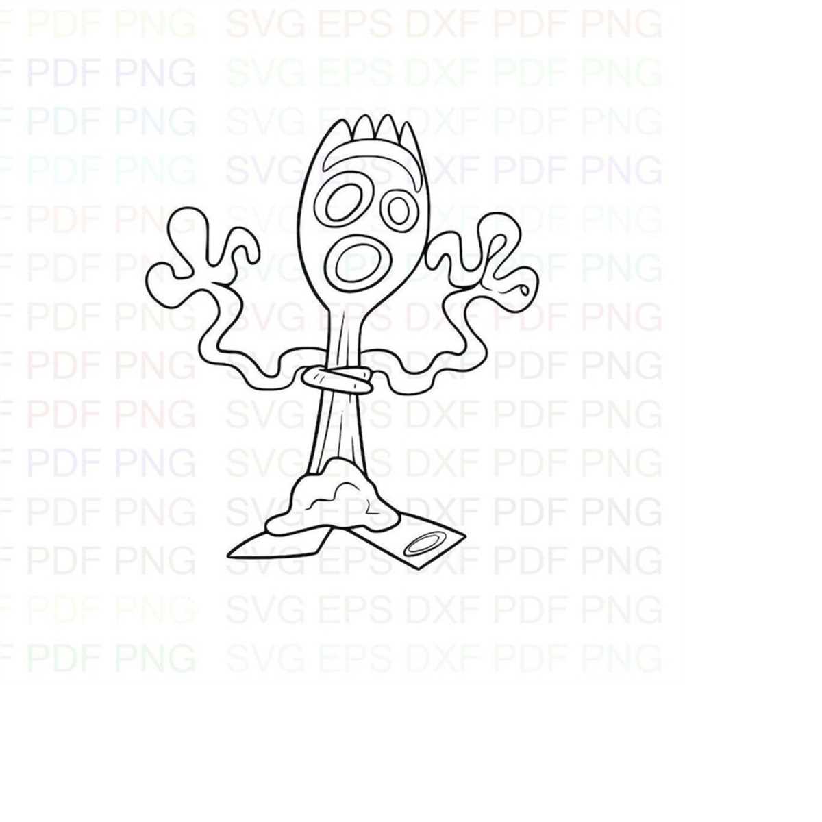 Forky_scary_outline_Toy_Story Outline Svg Dxf Eps Pdf Png, C - Inspire ...