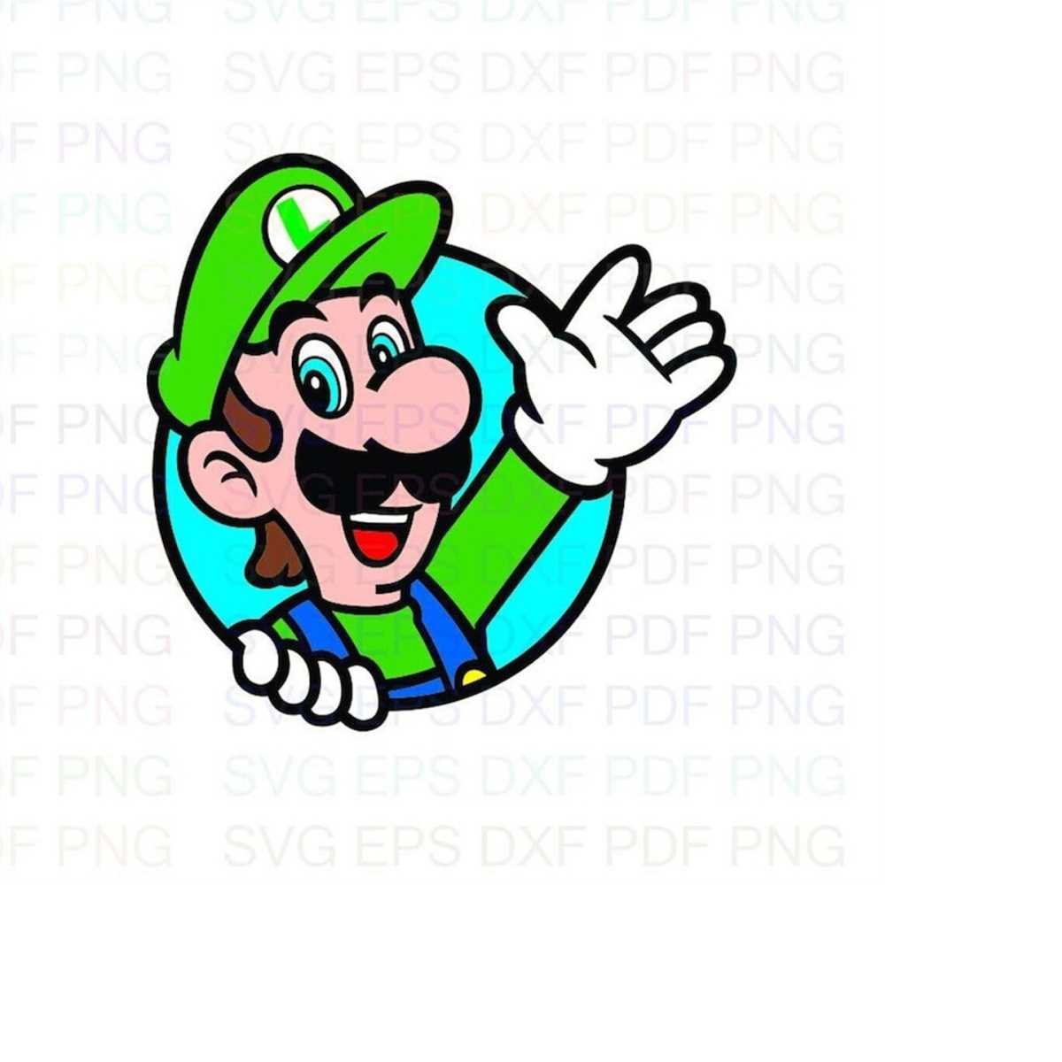 Luigi_waving_his_hand_Through_a_Circle_Super_Mario_Bros Svg - Inspire ...
