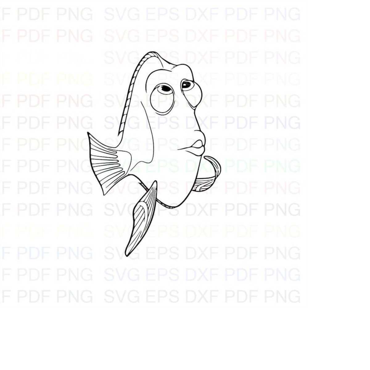 Finding_Dory Outline Svg Dxf Eps Pdf Png, Cricut, Cutting fi - Inspire ...