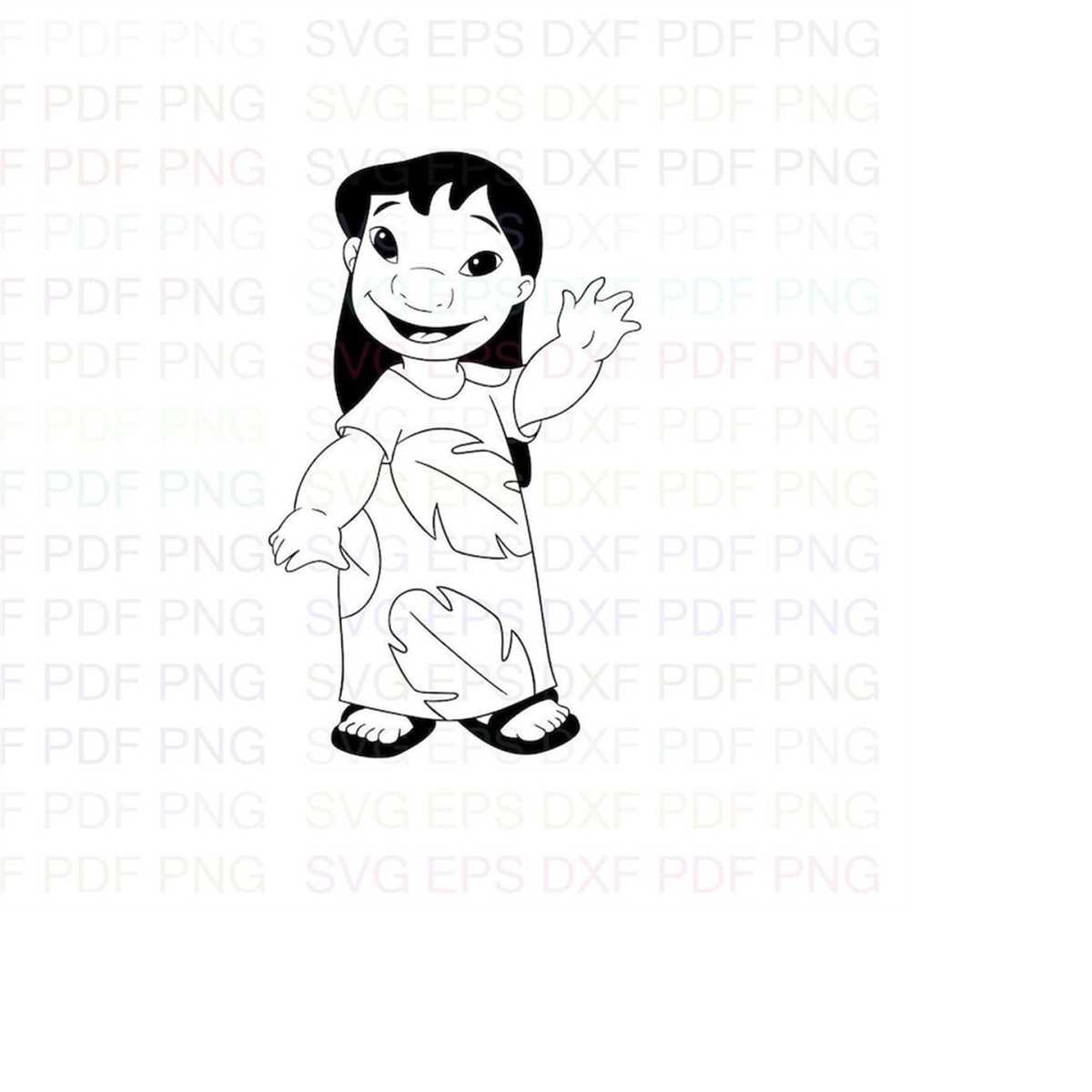 Lilo_Pelekai_lilo_and_stitch_2 Outline Svg Dxf Eps Pdf Png, - Inspire ...