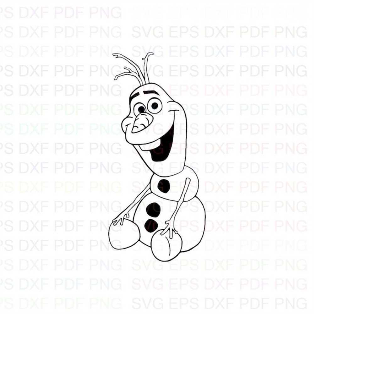 Frozen_olaf_sitting Outline Svg Dxf Eps Pdf Png, Cricut, Cut - Inspire ...
