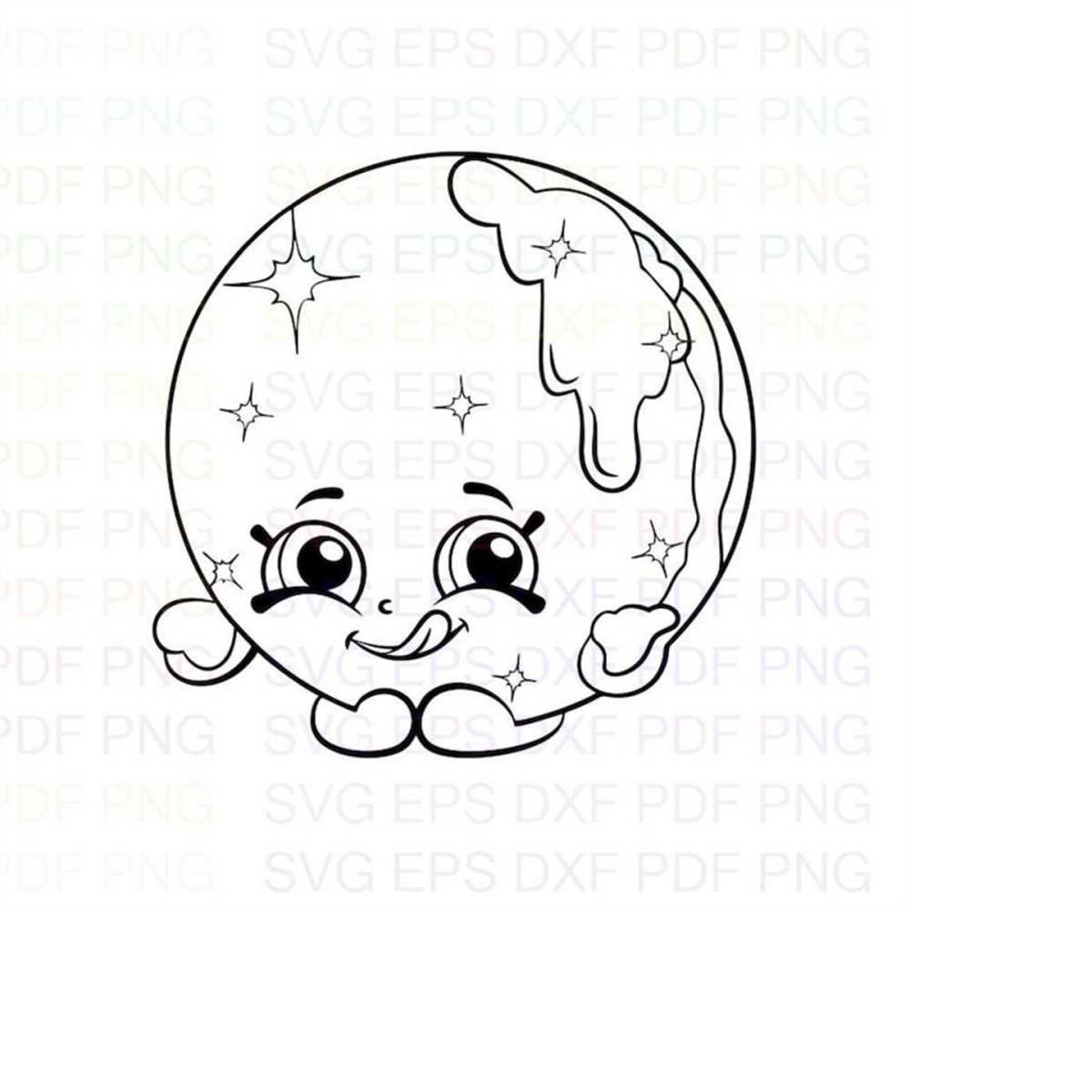 Donna_Donut_Shopkins Outline Svg Dxf Eps Pdf Png, Cricut, Cu - Inspire ...