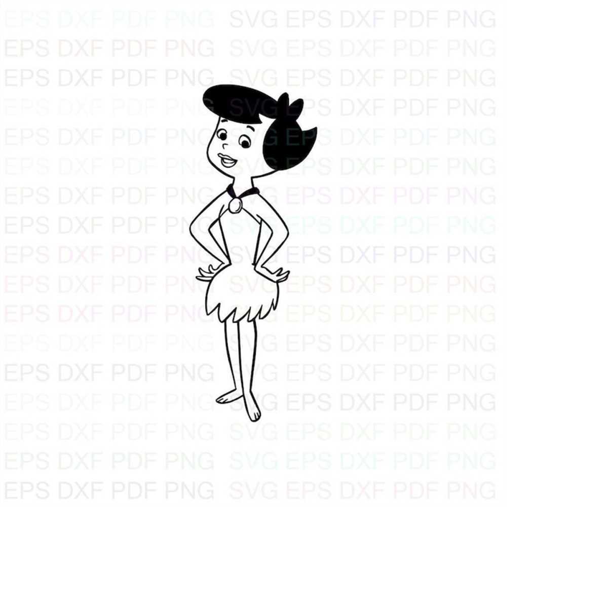 Betty_Rubble_The_Flintstones Outline Svg Dxf Eps Pdf Png, Cr - Inspire ...