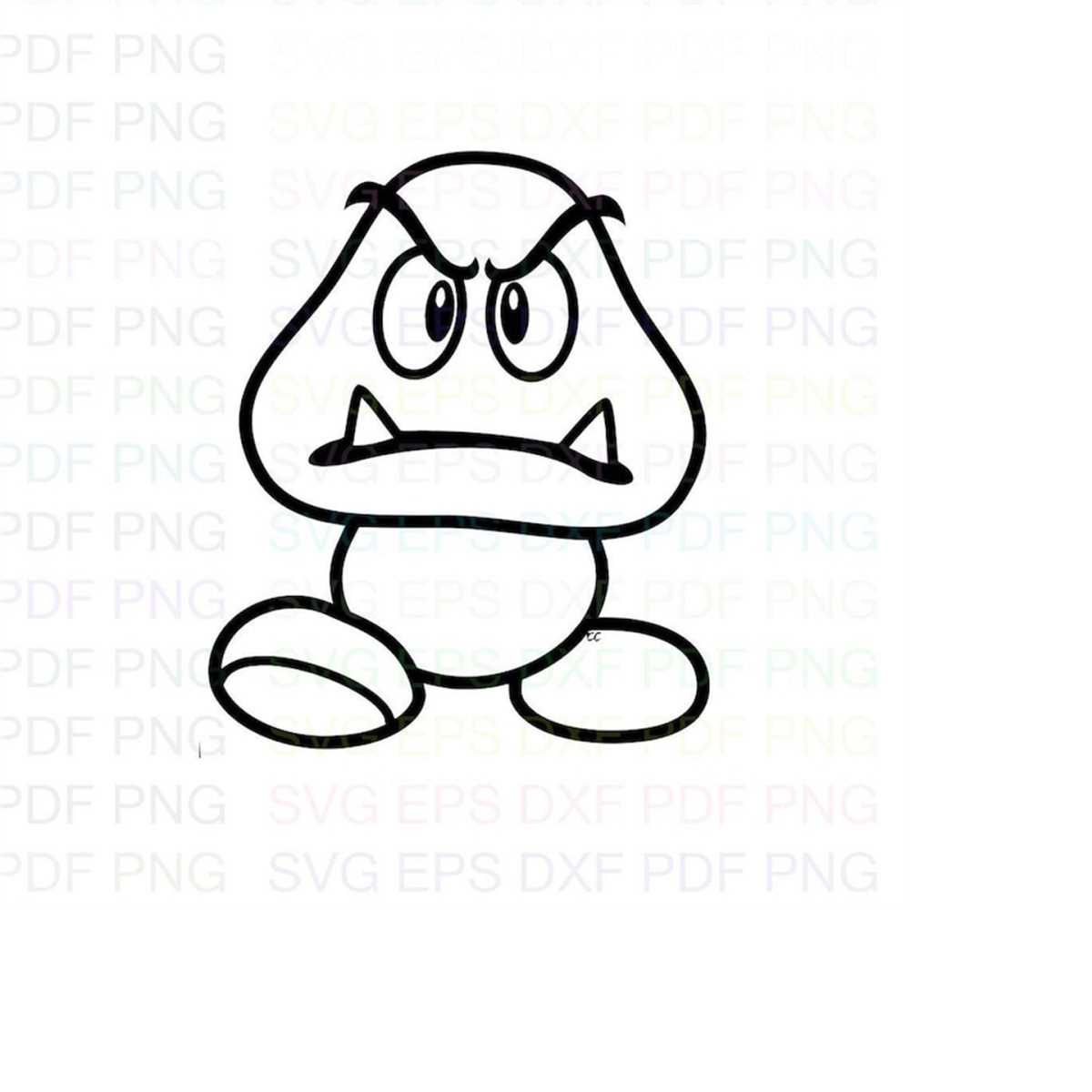 Goomba_Super_Mario Outline Svg Dxf Eps Pdf Png, Cricut, Cutt - Inspire ...