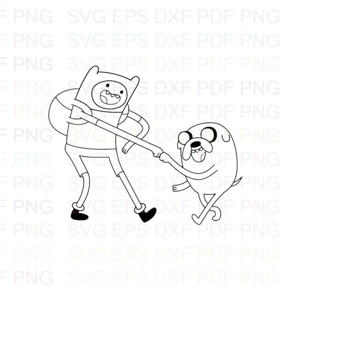 Finn_the_Human_and_Jake_the_Dog_3_Adventure_Time Outline Svg - Inspire ...