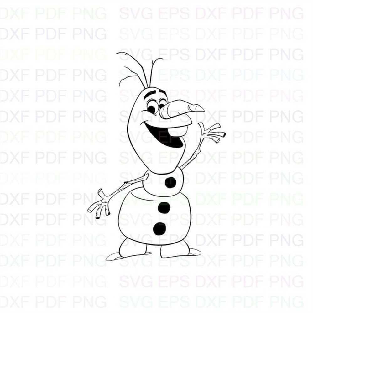 Frozen_olaf_waving Outline Svg Dxf Eps Pdf Png, Cricut, Cutt | Inspire ...