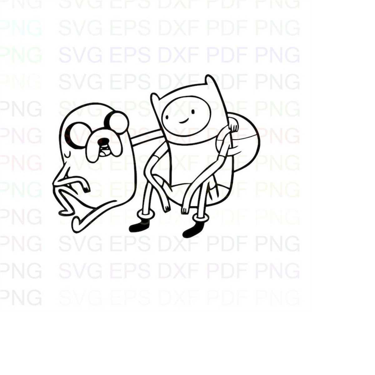 Finn_the_Human_and_Jake_the_Dog_4_Adventure_Time Outline Svg - Inspire ...