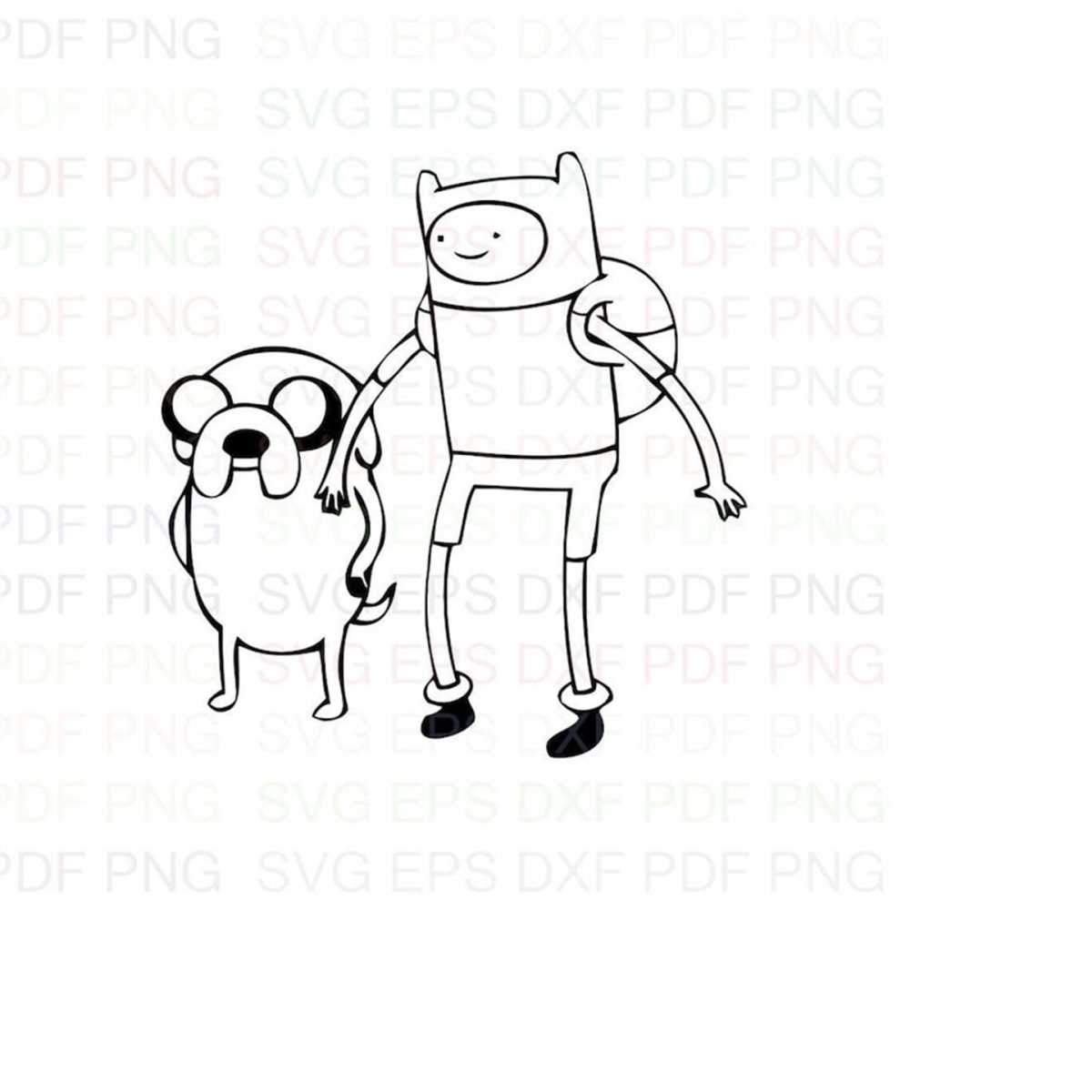 Finn_the_Human_and_Jake_the_Dog_2_Adventure_Time Outline Svg | Inspire ...