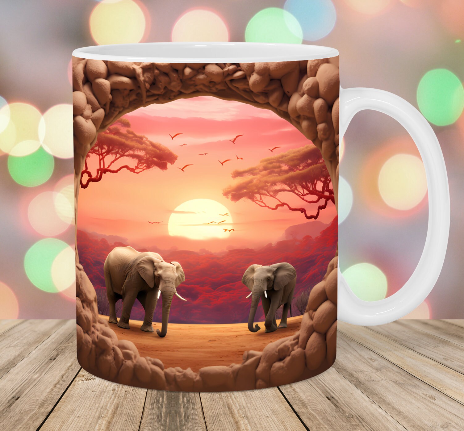 3D Elephants Mug | Inspire Uplift