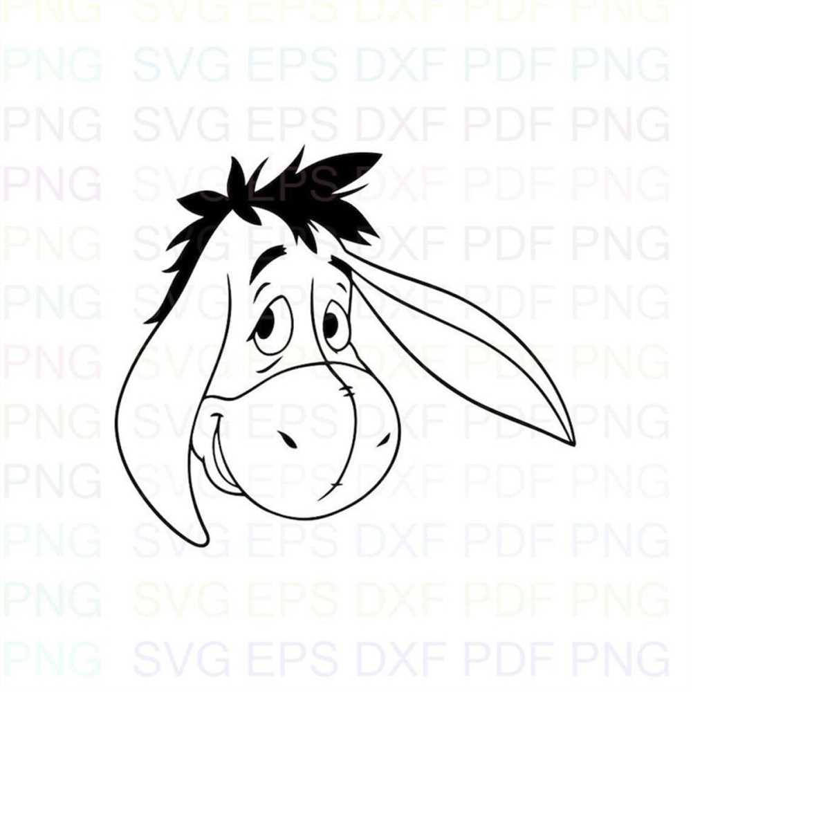 Eeyore_Head_Donkey_Winnie_the_Pooh_9 Outline Svg Dxf Eps Pdf - Inspire ...