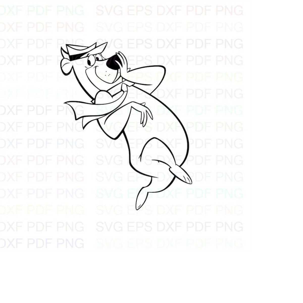 Yogi_Bear_Hiding Outline Svg Dxf Eps Pdf Png, Cricut, Cuttin - Inspire ...