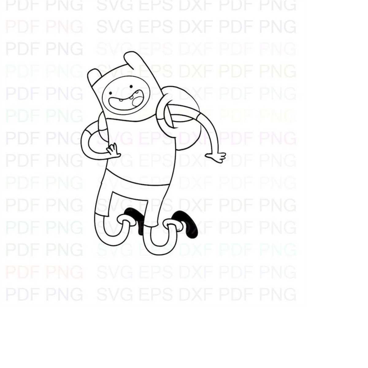 Finn_the_Human_Jumping_Adventure_Time Outline Svg Dxf Eps Pd - Inspire ...