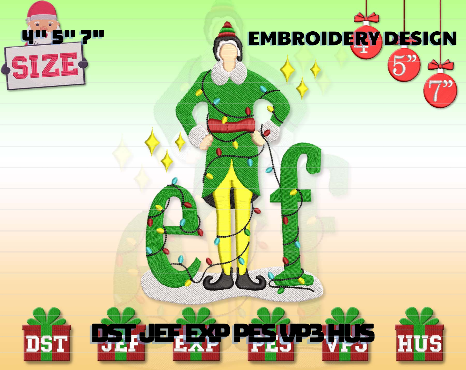 Christmas Embroidery Designs, Elf The Movies Embroidery, Elf - Inspire ...