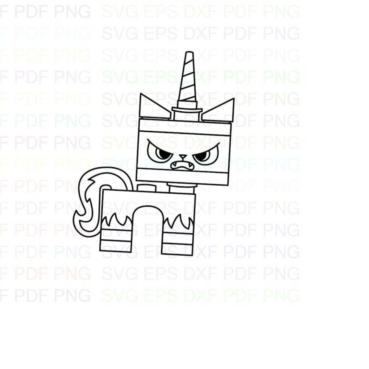 Unikitty_Angry Outline Svg Dxf Eps Pdf Png, Cricut, Cutting - Inspire ...