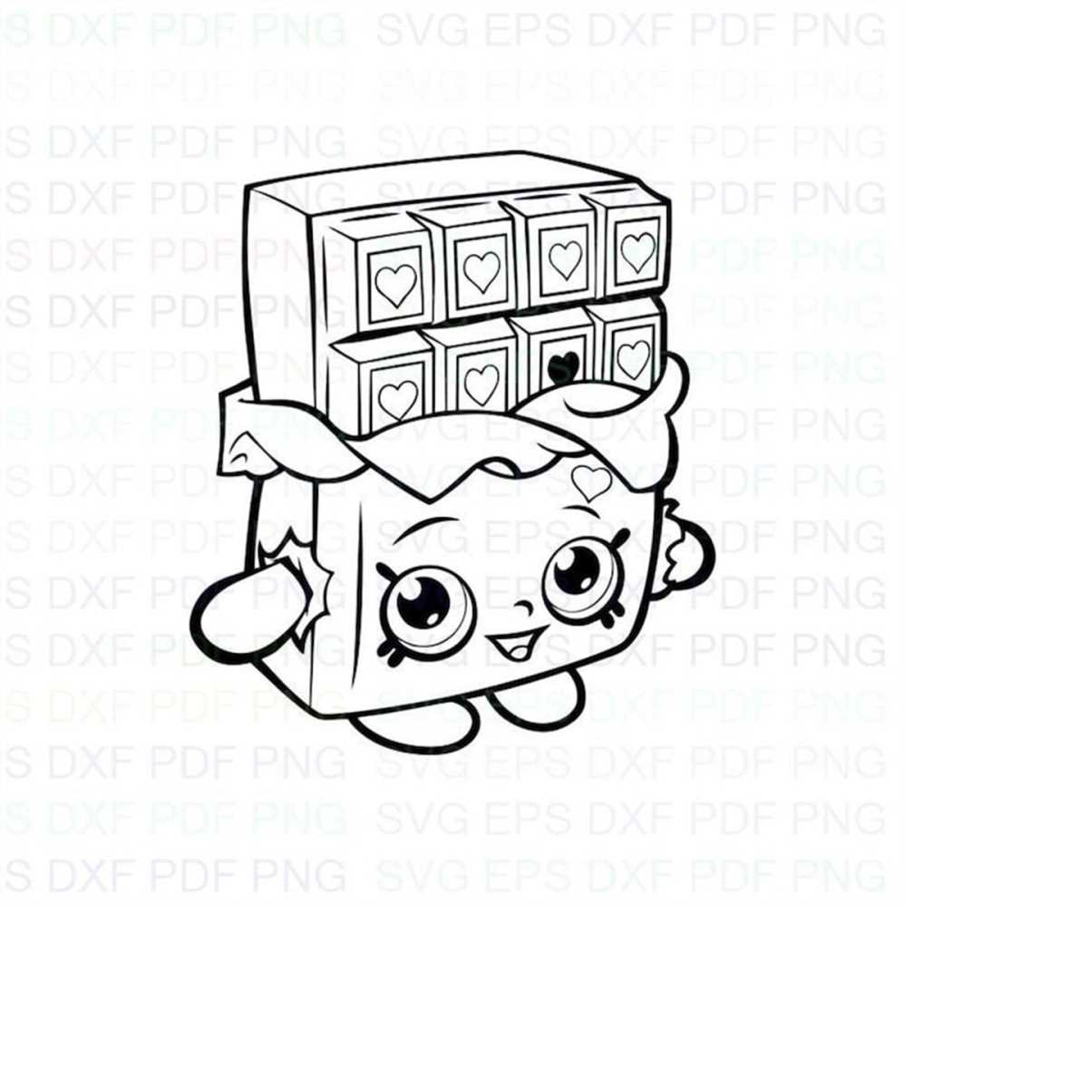 Cheeky_Chocolate_Shopkins Outline Svg Dxf Eps Pdf Png, Cricu - Inspire ...