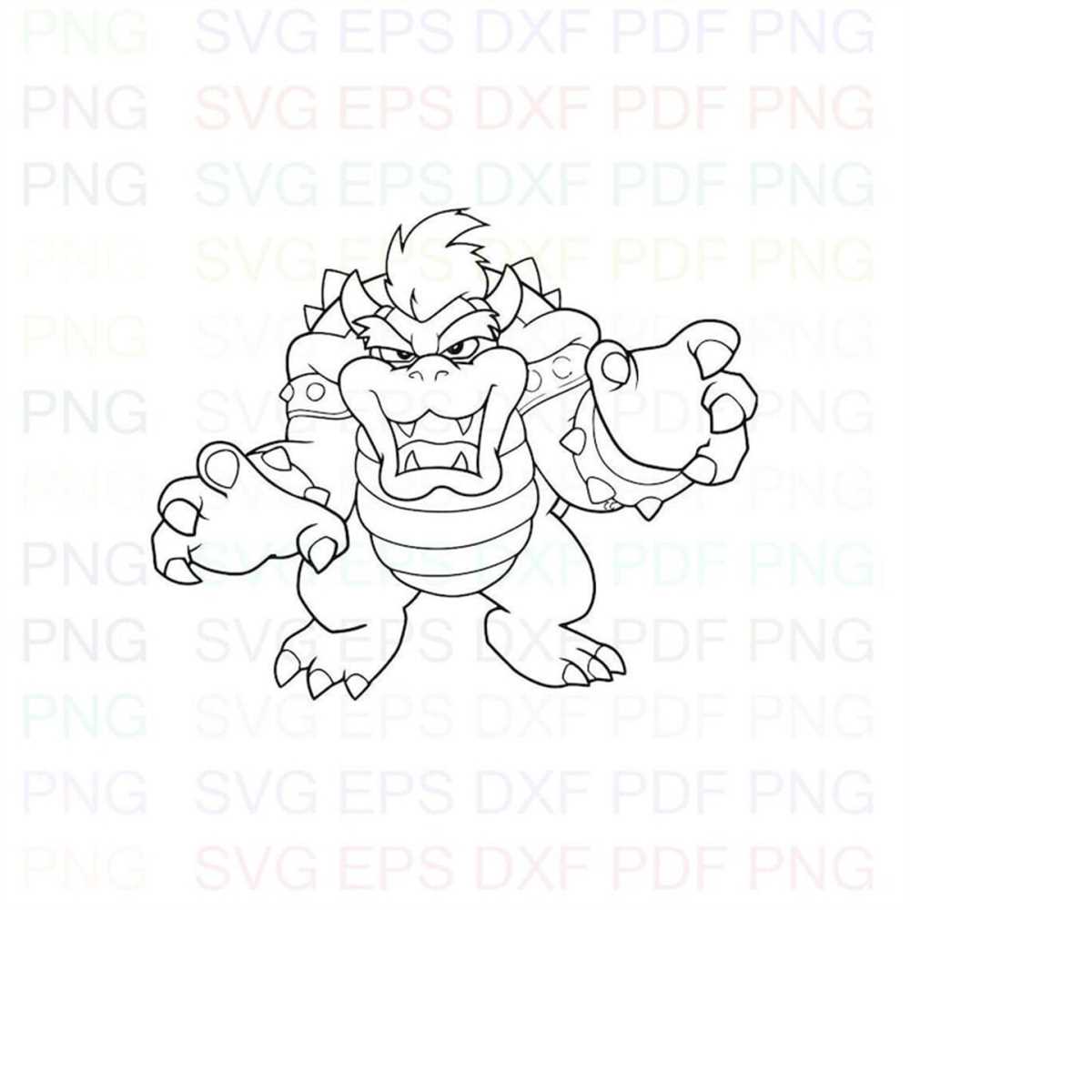 Bowser_Super_Mario_Bros_2 Outline Svg Dxf Eps Pdf Png, Cricu - Inspire Uplift