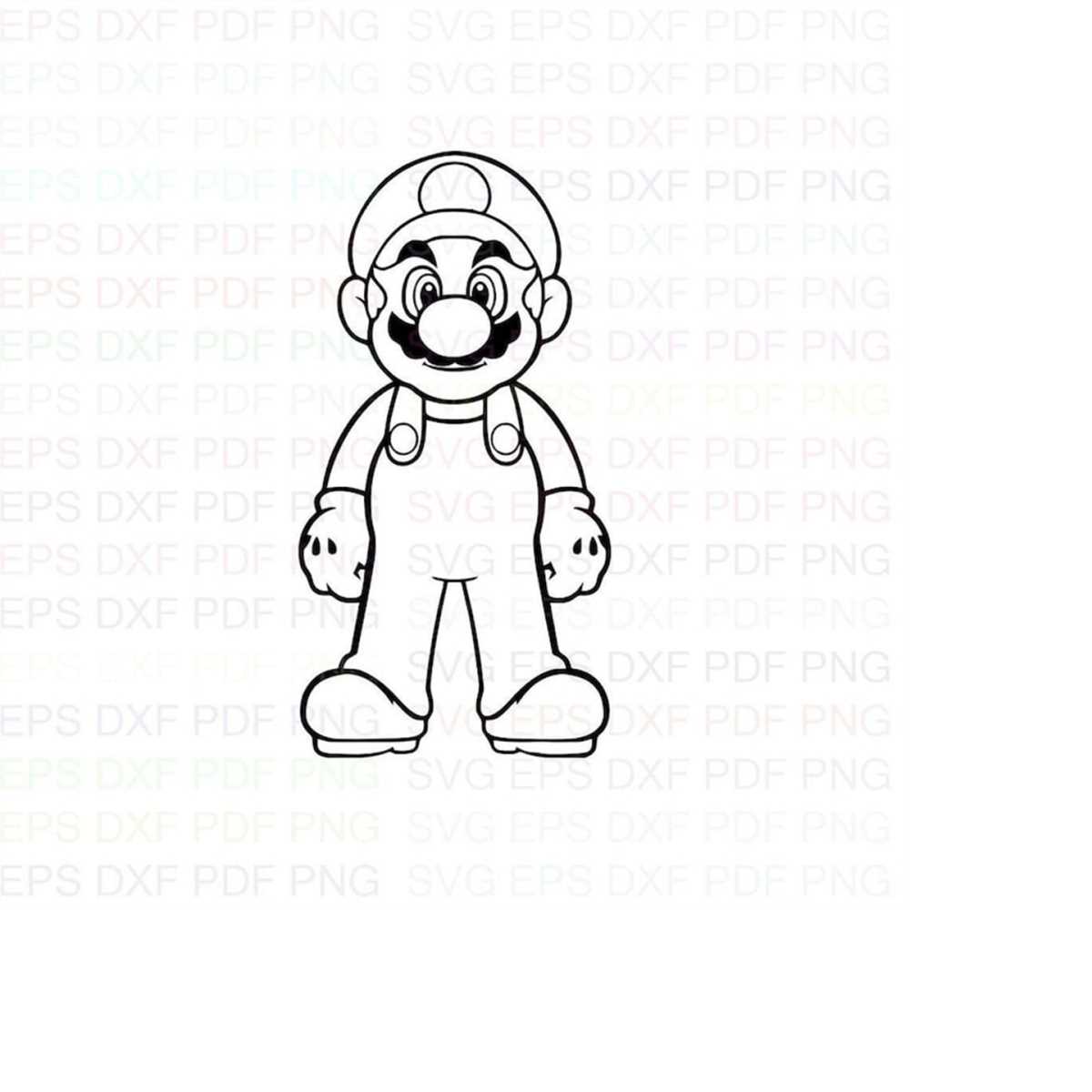 Super_Mario_Smiley Outline Svg Dxf Eps Pdf Png, Cricut, Cutt - Inspire ...