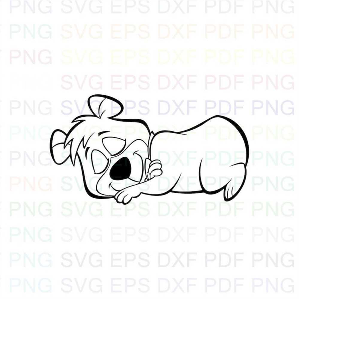 Boo_Boo_Sleeping_Yogi_Bear Outline Svg Dxf Eps Pdf Png, Cric - Inspire ...