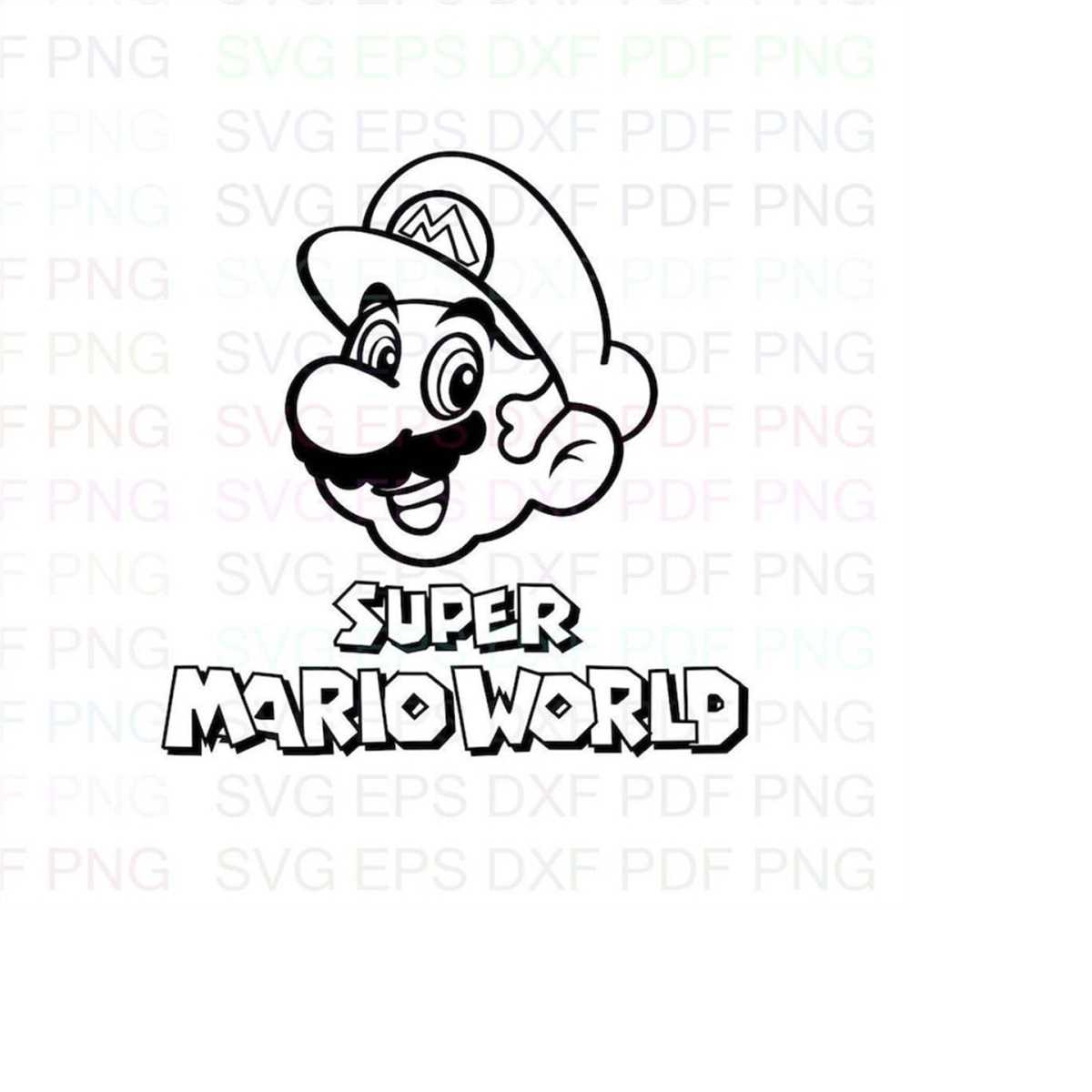 Super_Mario_World_face Outline Svg Dxf Eps Pdf Png, Cricut, - Inspire ...