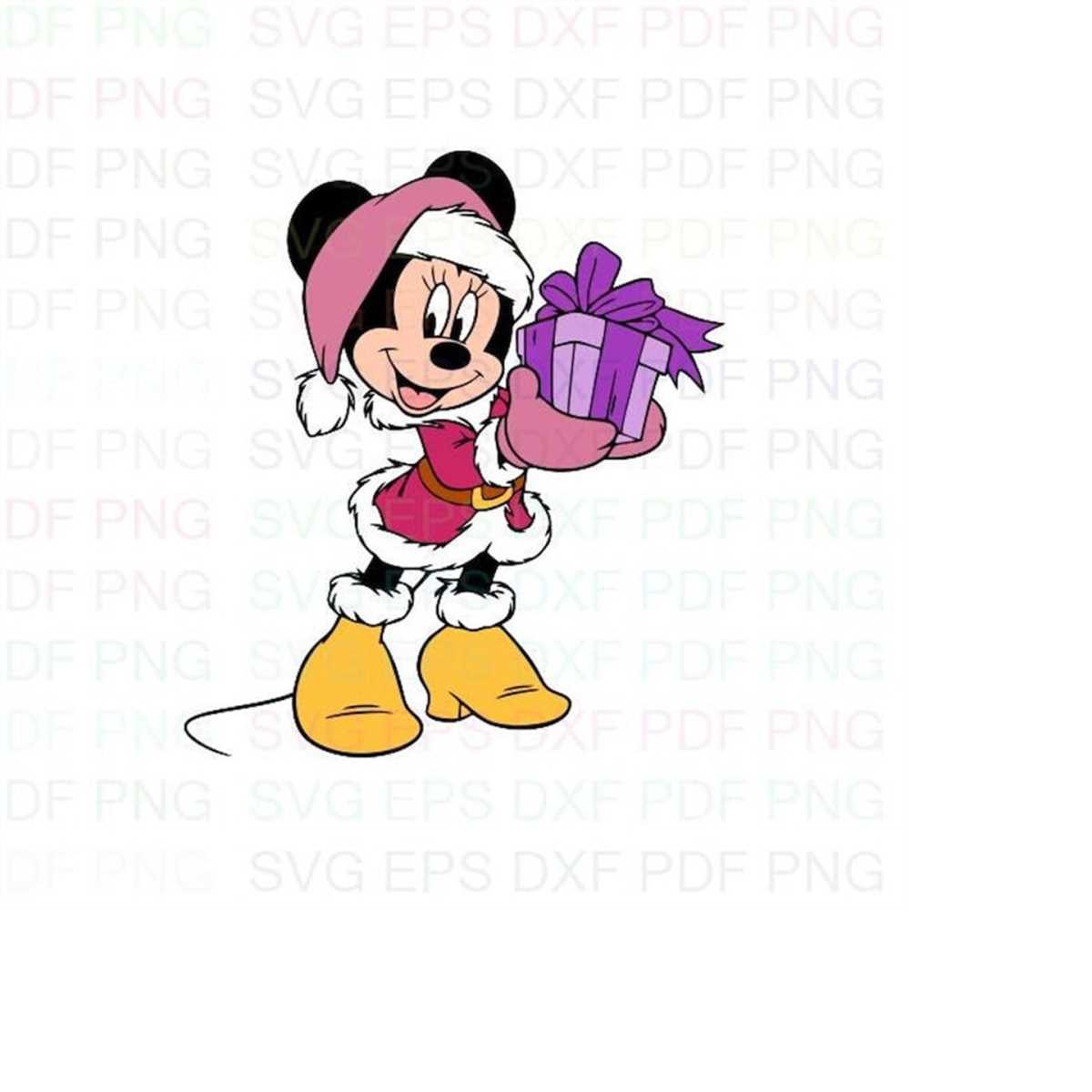 Minnie_Present_Mickey_Mouse_christmas_Gift Svg Dxf Eps Pdf P - Inspire ...