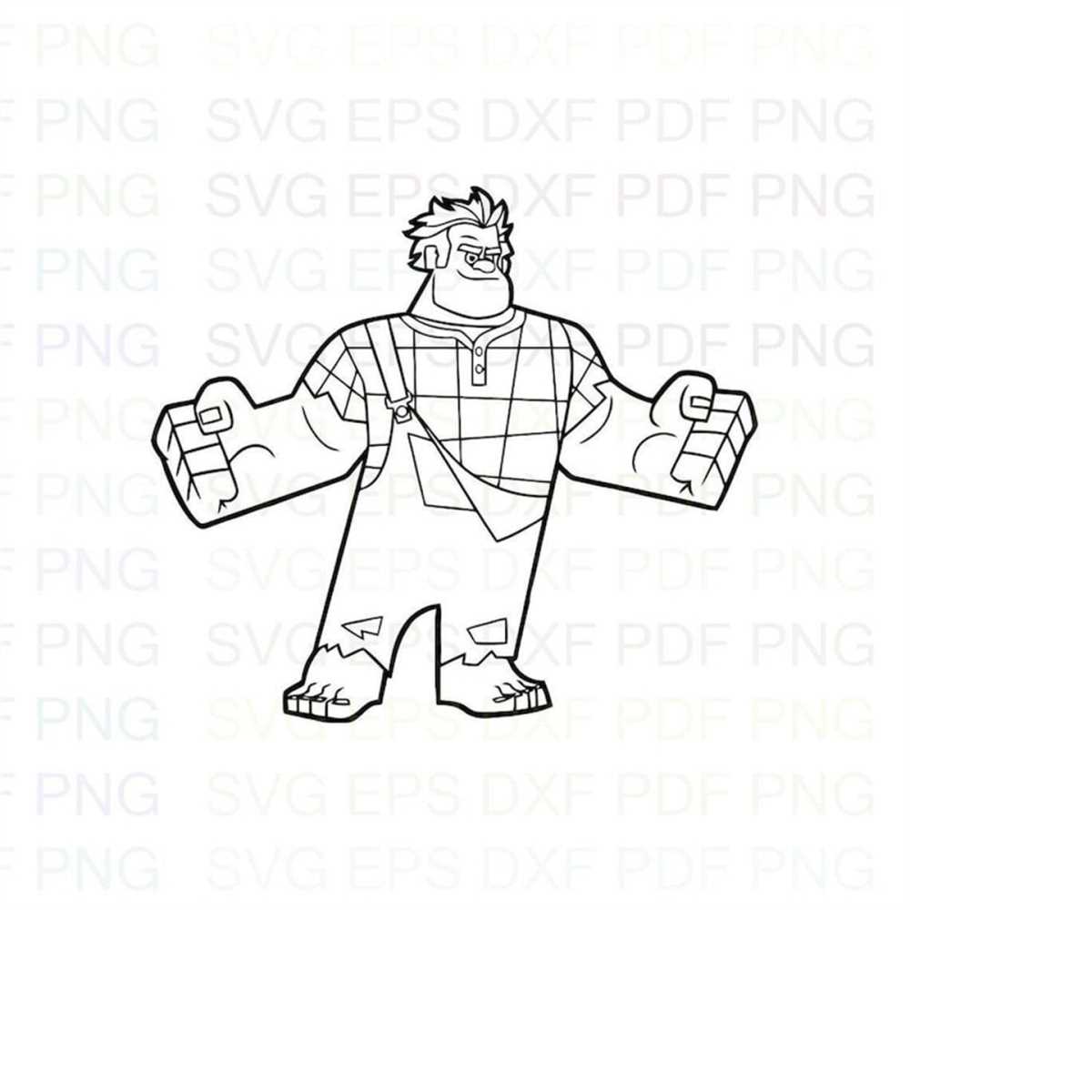 Wreckit_Wreck_It_Ralph Outline Svg Dxf Eps Pdf Png, Cricut, - Inspire ...