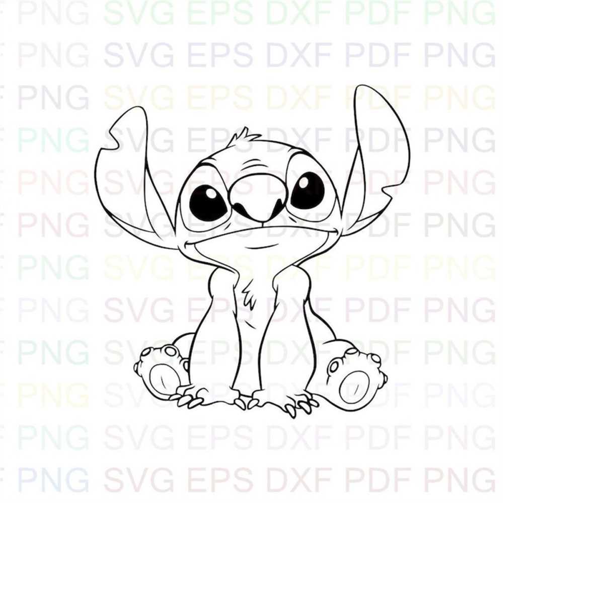 Stitch_3_Lilo_and_Stitch Outline Svg Dxf Eps Pdf Png, Cricut - Inspire ...