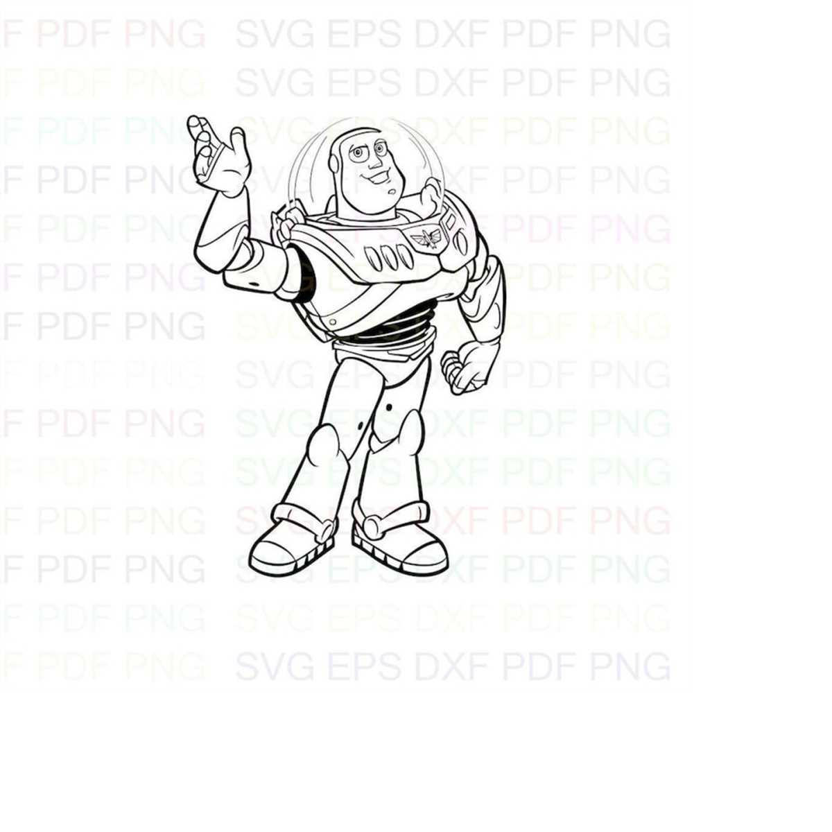 Buzz_Lightyear_Toy_Story Outline Svg Dxf Eps Pdf Png, Cricut - Inspire ...