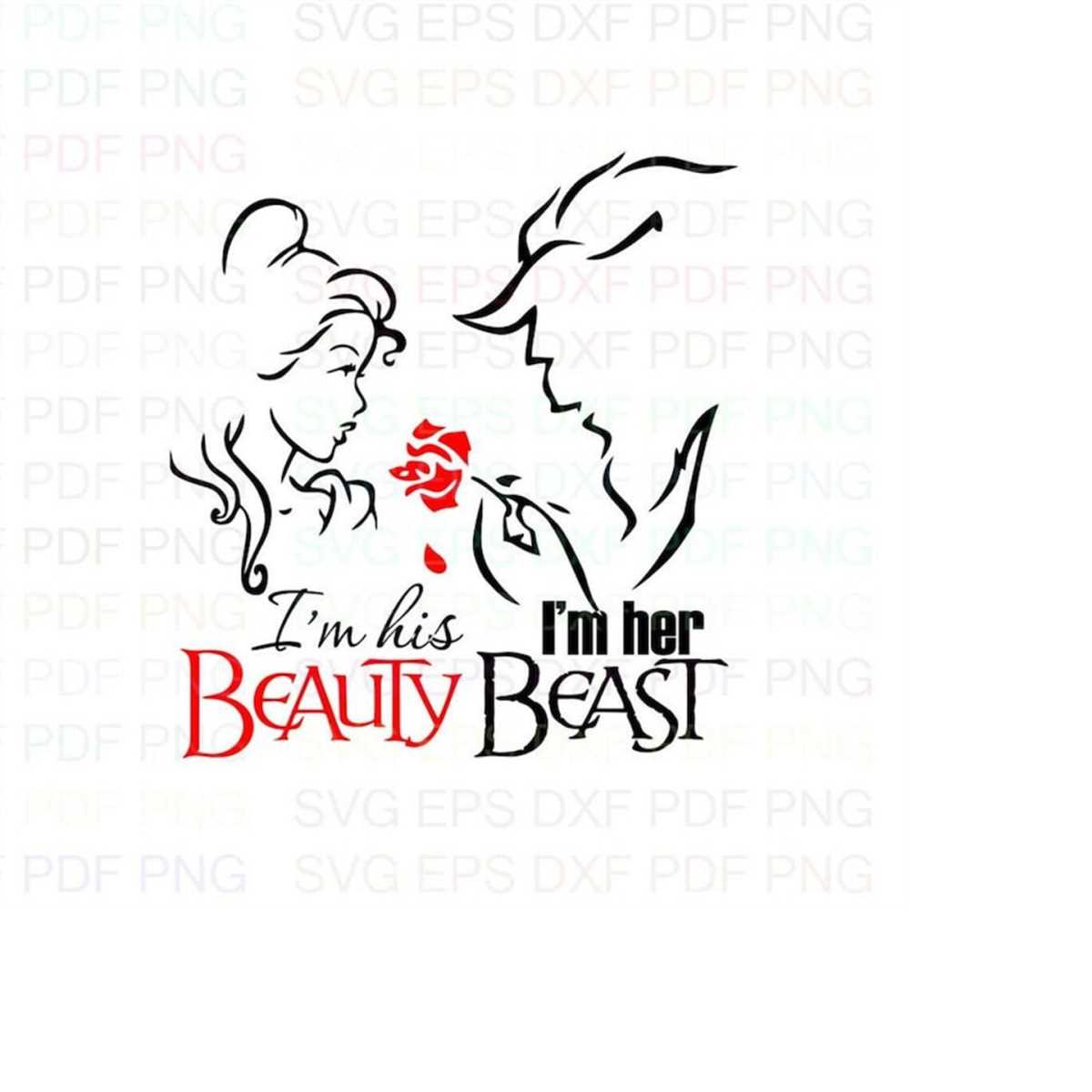Beauty_and_the_Beast_silhouette_3 Outline Svg Dxf Eps Pdf Pn - Inspire ...