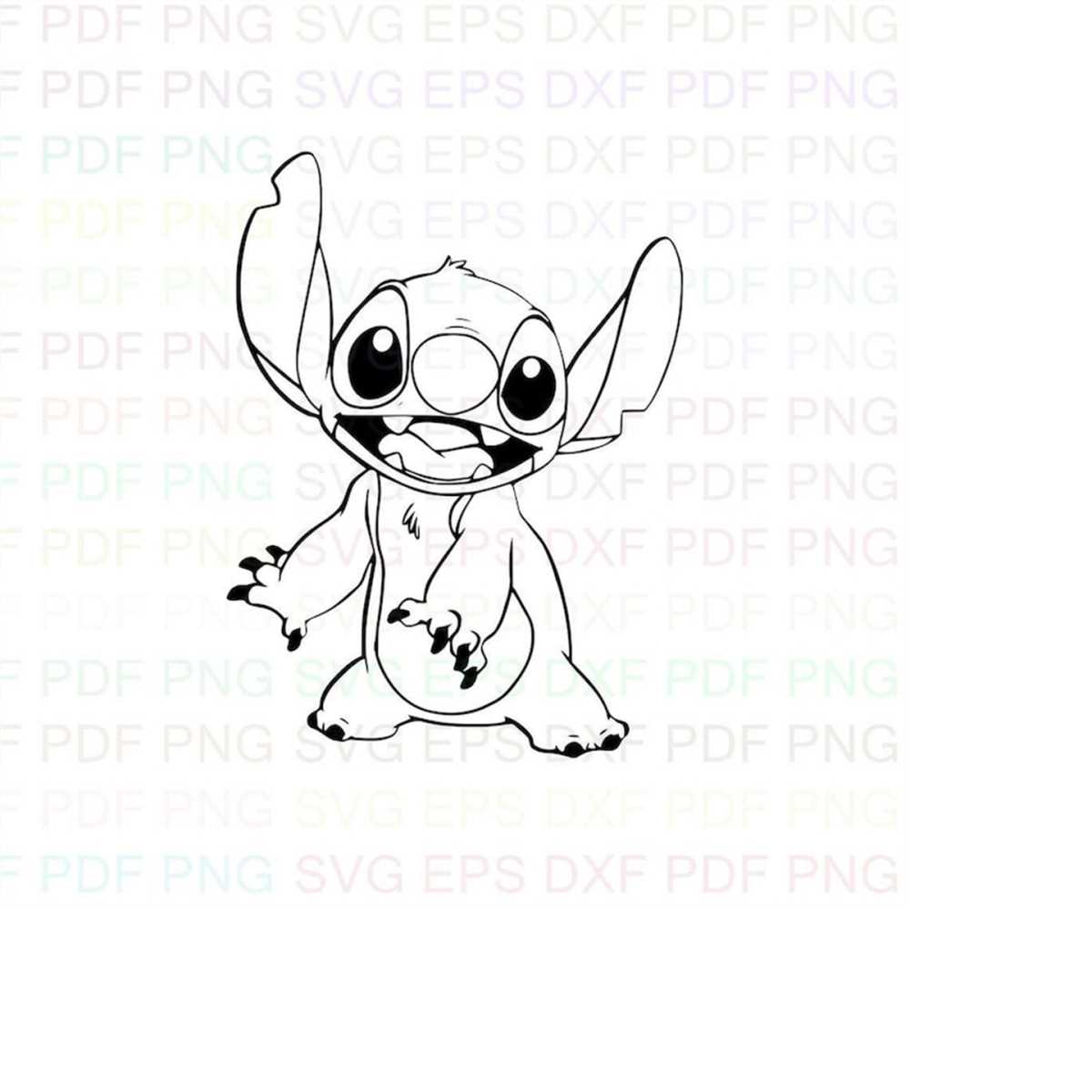 Stitch_4_Lilo_and_Stitch Outline Svg Dxf Eps Pdf Png, Cricut - Inspire ...