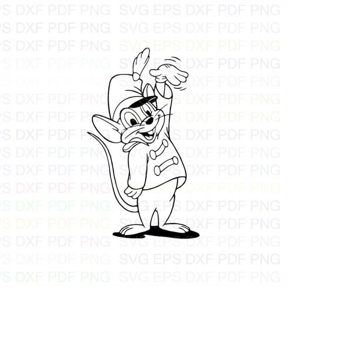 Timothy_Mouse_Say_Hi_Dumbo Outline Svg Dxf Eps Pdf Png, Cric - Inspire ...