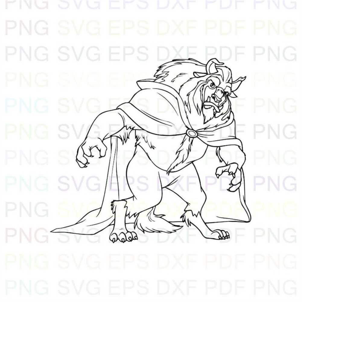 The_Beast_2_Beauty_and_the_Beast Outline Svg Dxf Eps Pdf Png - Inspire ...
