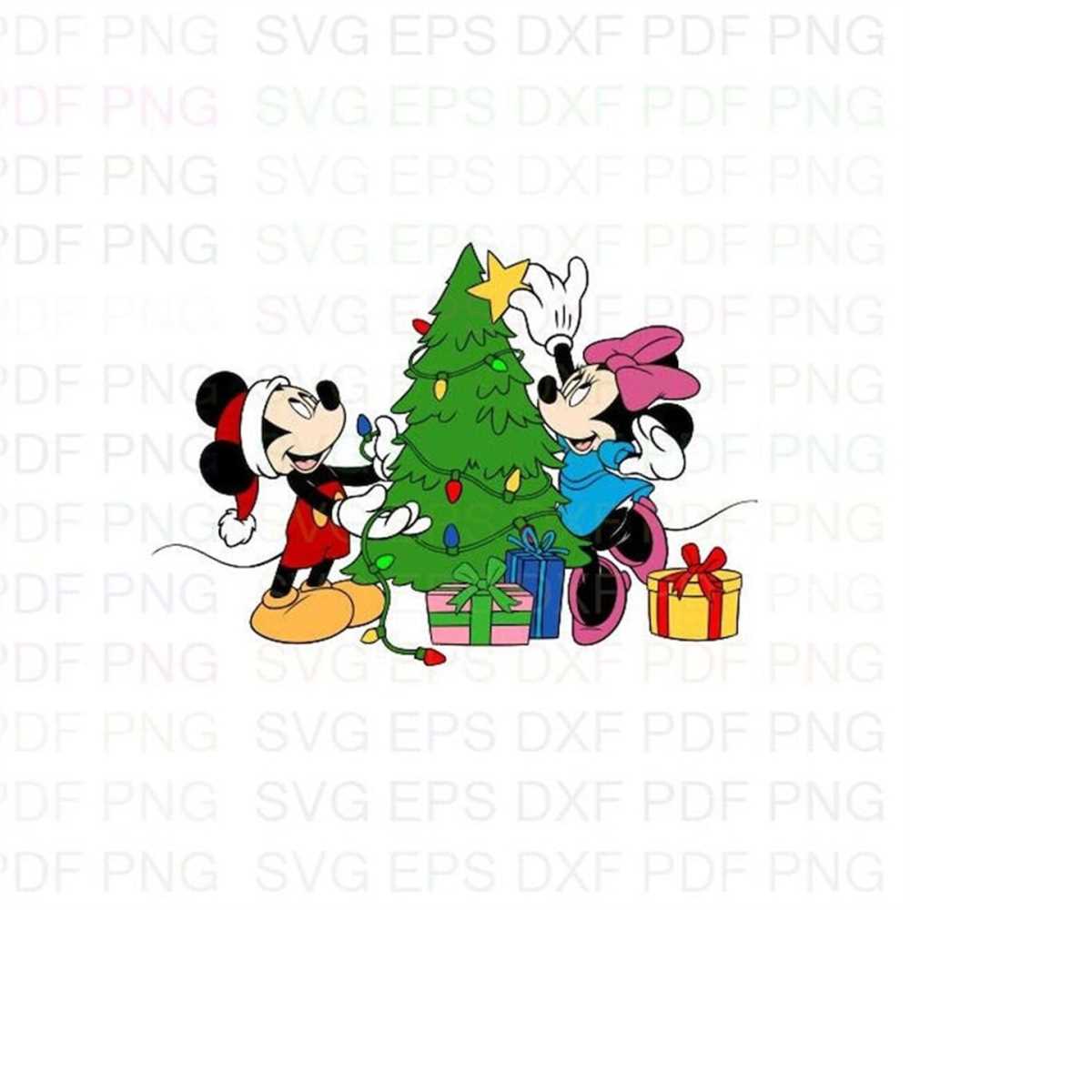 Mickey_Minnie_Christmas_Tree_Mickey_Mouse Svg Dxf Eps Pdf Pn - Inspire ...