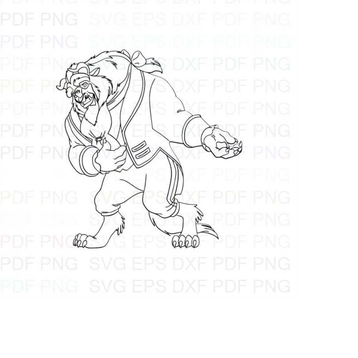 The_Beast_1_Beauty_and_the_Beast Outline Svg Dxf Eps Pdf Png - Inspire ...