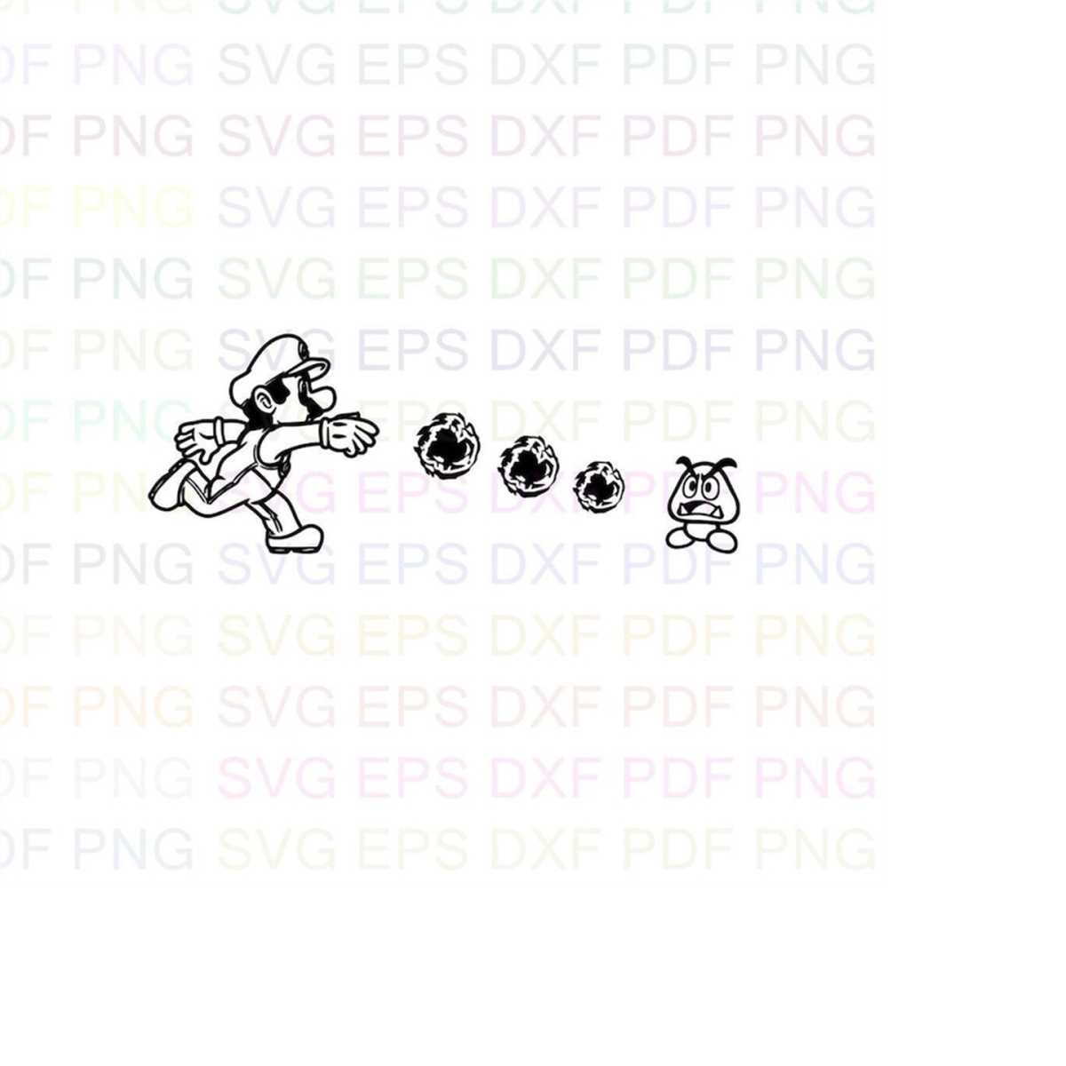 Super_Mario_and_Mushroom_goomba Outline Svg Dxf Eps Pdf Png, - Inspire ...