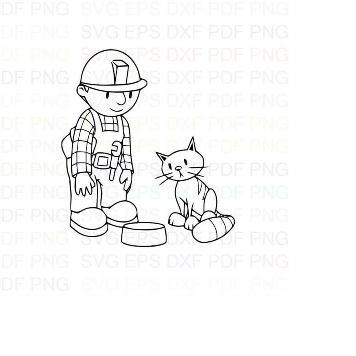 Bob_and_Pilchard_Bob_the_Builder_3 Outline Svg Dxf Eps Pdf P - Inspire ...