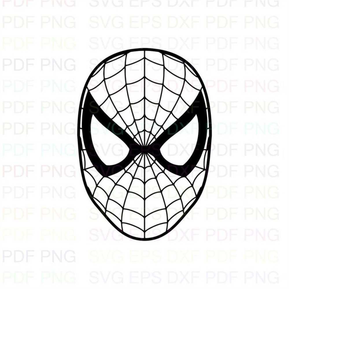 Spider_Man_Face Outline Svg Dxf Eps Pdf Png, Cricut, Cutting - Inspire ...