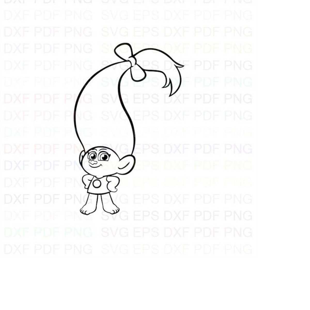 Smidge_Trolls Outline Svg Dxf Eps Pdf Png, Cricut, Cutting f - Inspire ...