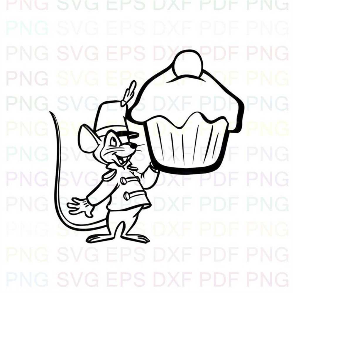 Timothy_With_Cacke_Dumbo Outline Svg Dxf Eps Pdf Png, Cricut - Inspire ...