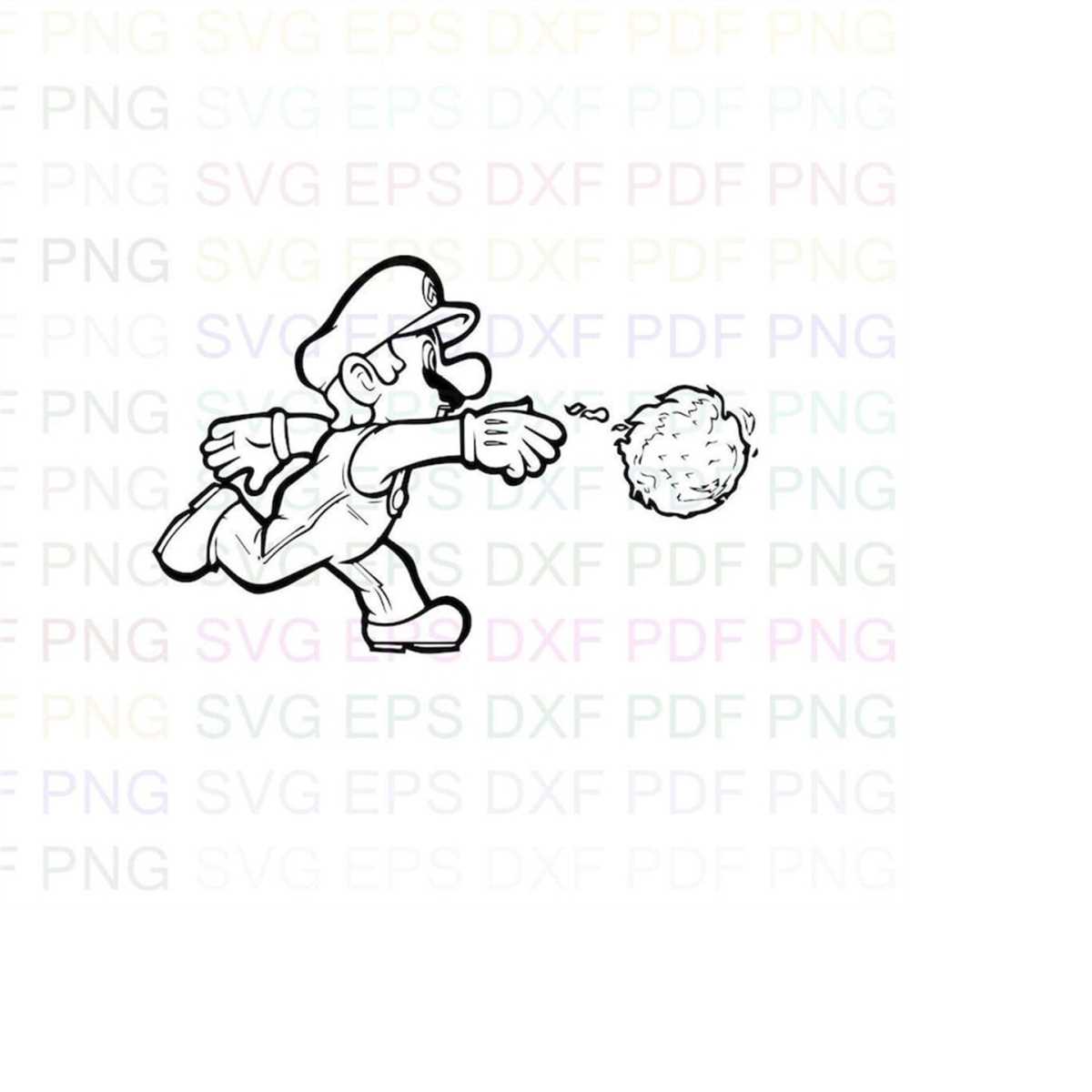 Super_Mario_Fire Outline Svg Dxf Eps Pdf Png, Cricut, Cuttin | Inspire ...