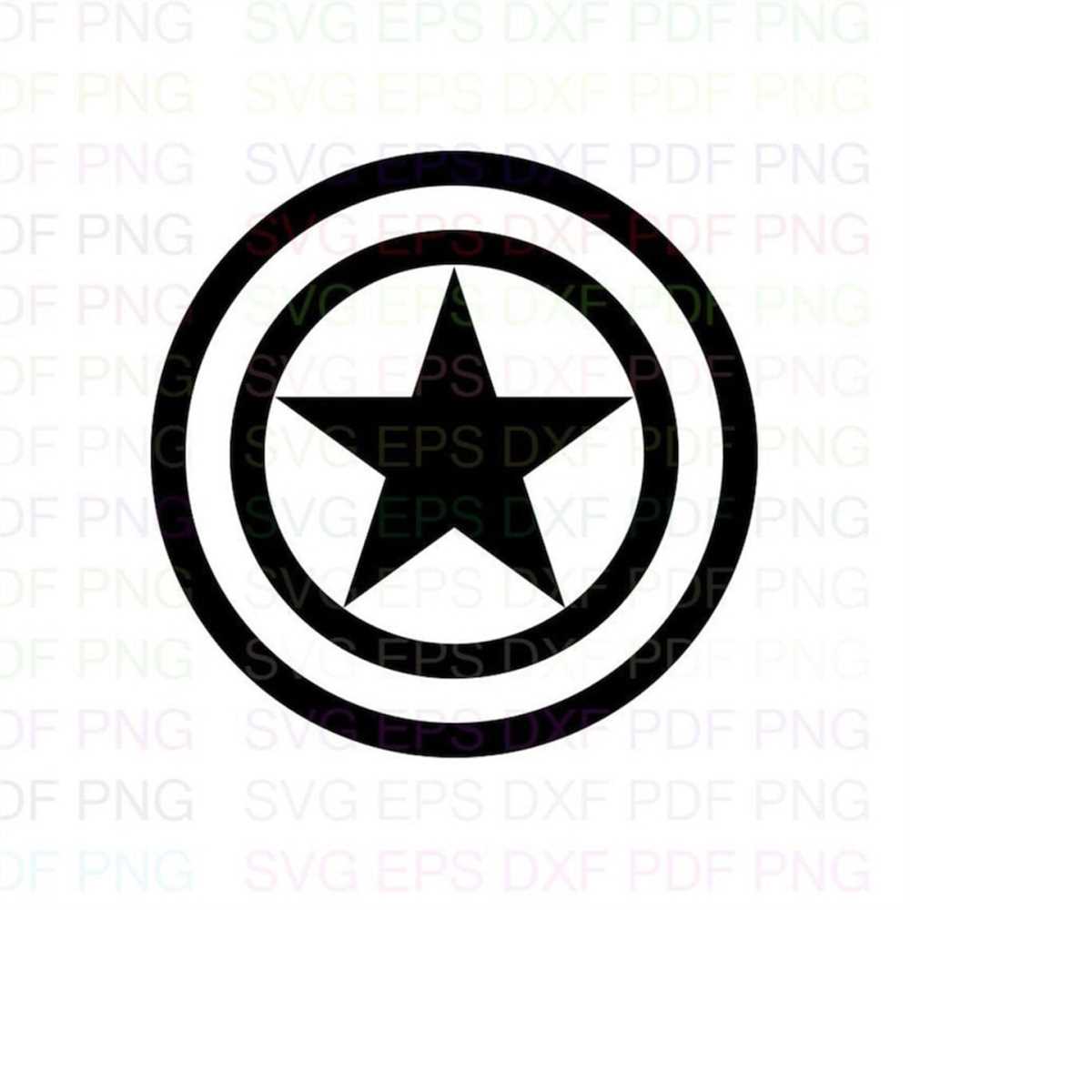 Captain_America_Logo Outline Svg Dxf Eps Pdf Png, Cricut, Cu - Inspire ...