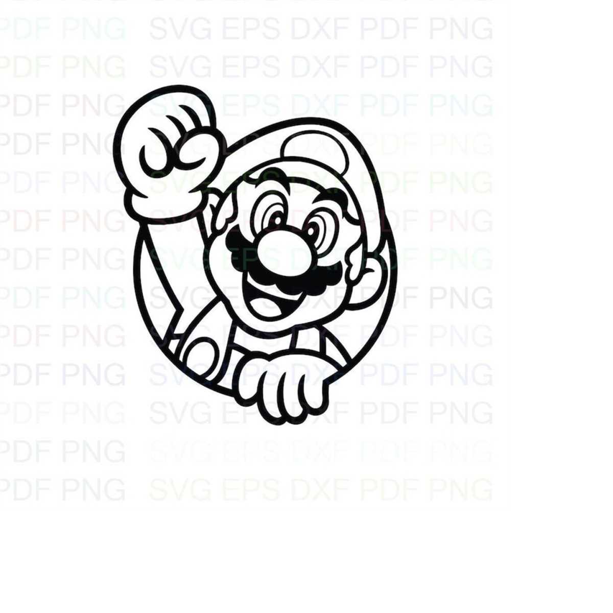 Super_Mario_Bros_waving_his_hand_Through_a_Circle_2 Outline - Inspire ...