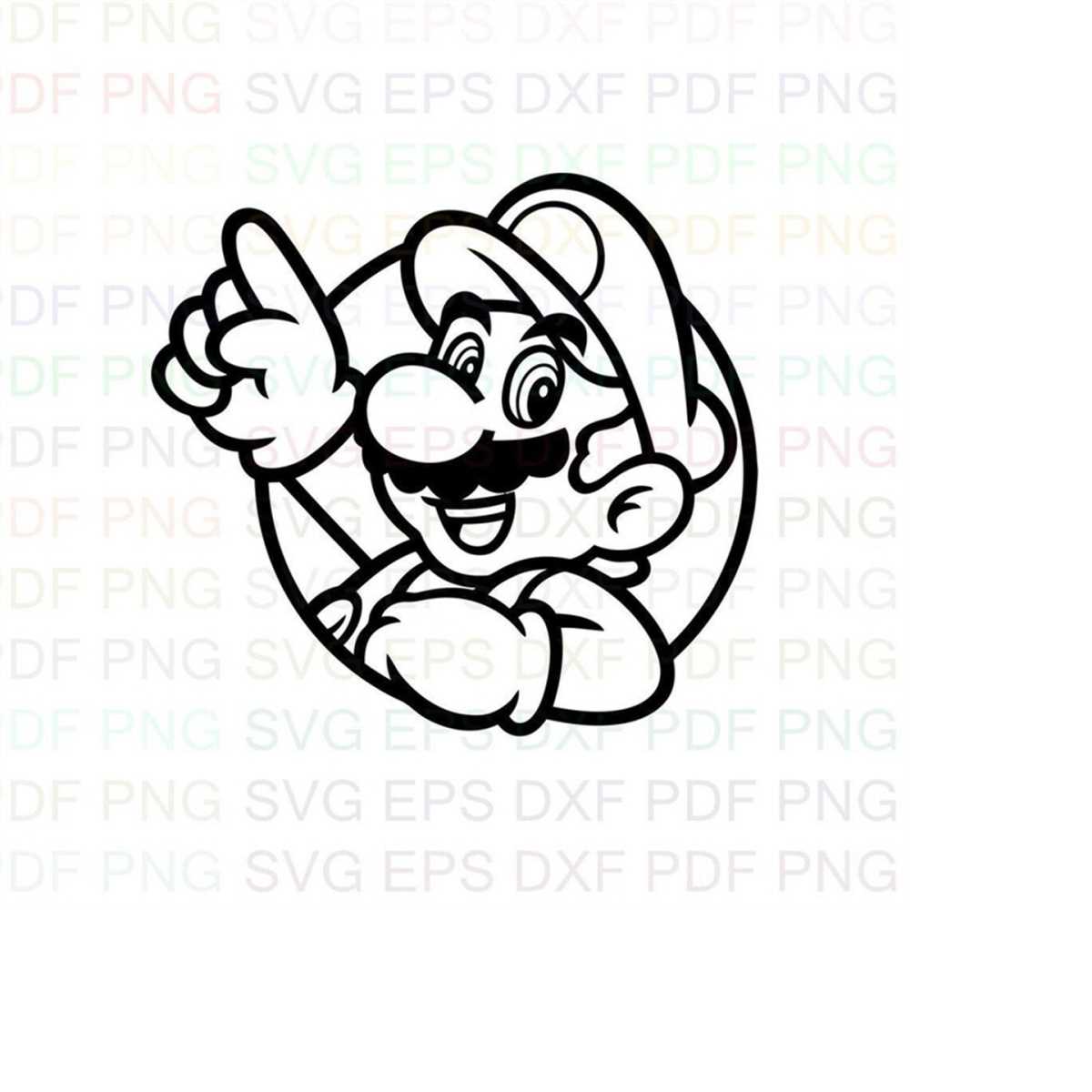 Super_Mario_Bros_waving_his_hand_Through_a_Circle Outline Sv - Inspire ...