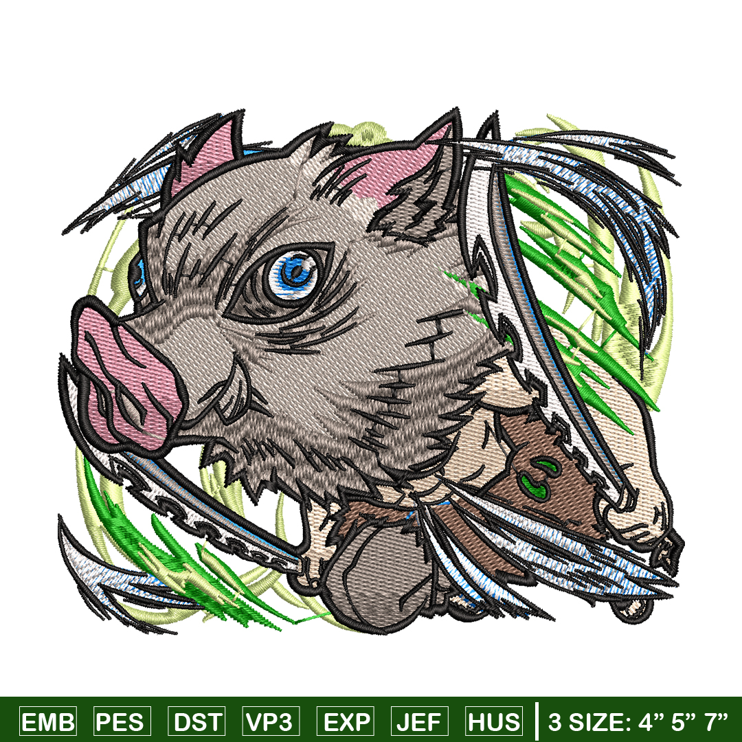 Inosuke embroidery design, Kimetsu no Yaiba embroidery, embr - Inspire ...